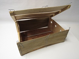 No 1313, 1/2 Bushel USED Wire Bound Wood Crate, 340 pack 1/2 Bushel ...